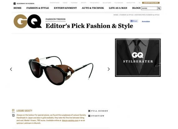 Vinson featured on GQ Germany – Leisure Society